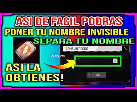🔥 Como poner nombre invisible en free fire 2024 nueva actualizacion Poner Espacio en blanco simbolos