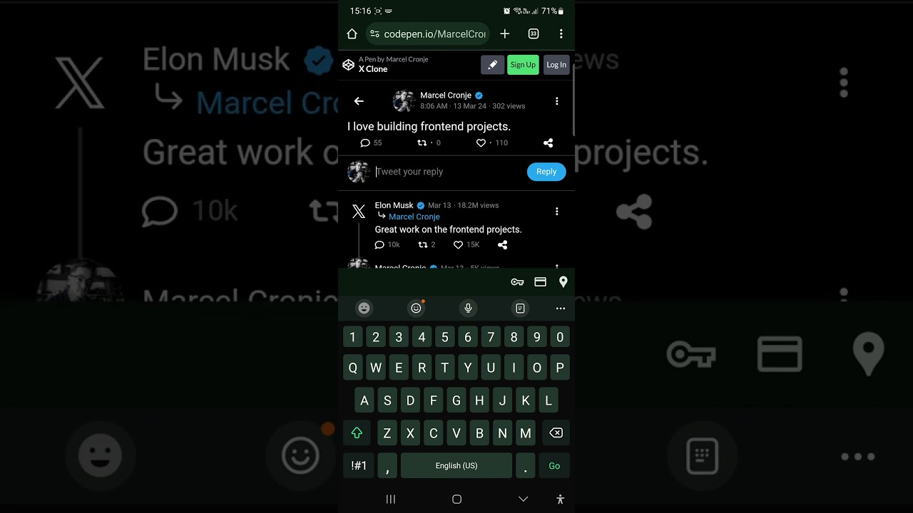 Twitter clone layout on GitHub! 💻 #Coding #Design
