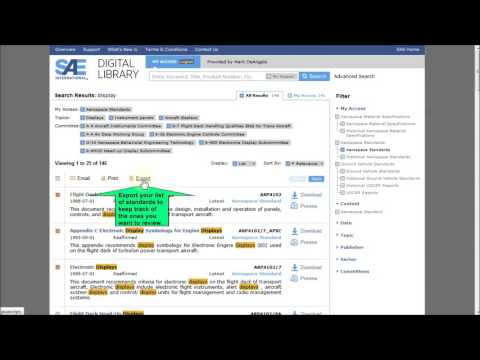 How to Search for Standards with a Desired Criteria Using the SAE International Digital Library