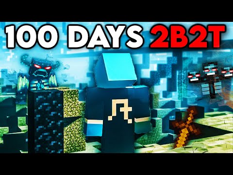 Surviving 100 Days ALONE on 2b2t and no hacks...
