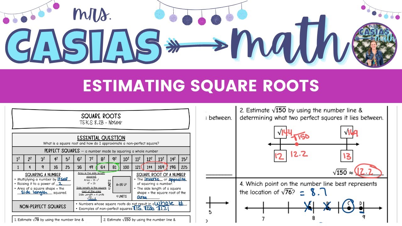 Perfect Squares and Estimating Square Roots | 8th Grade Math Pre-Algebra