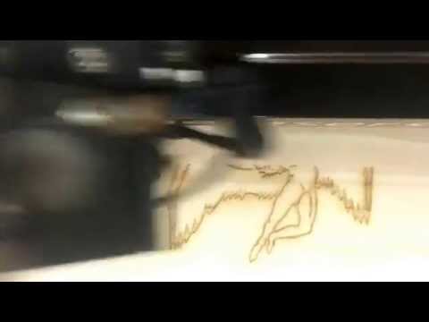 Laser-Engraving the Swansong Logo on a Table Top