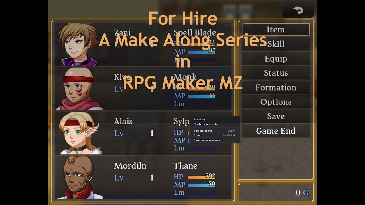 RPG Maker MZ Eventing/Plugin Tutorial - Enemy Chase and Animated Enemy Battlers