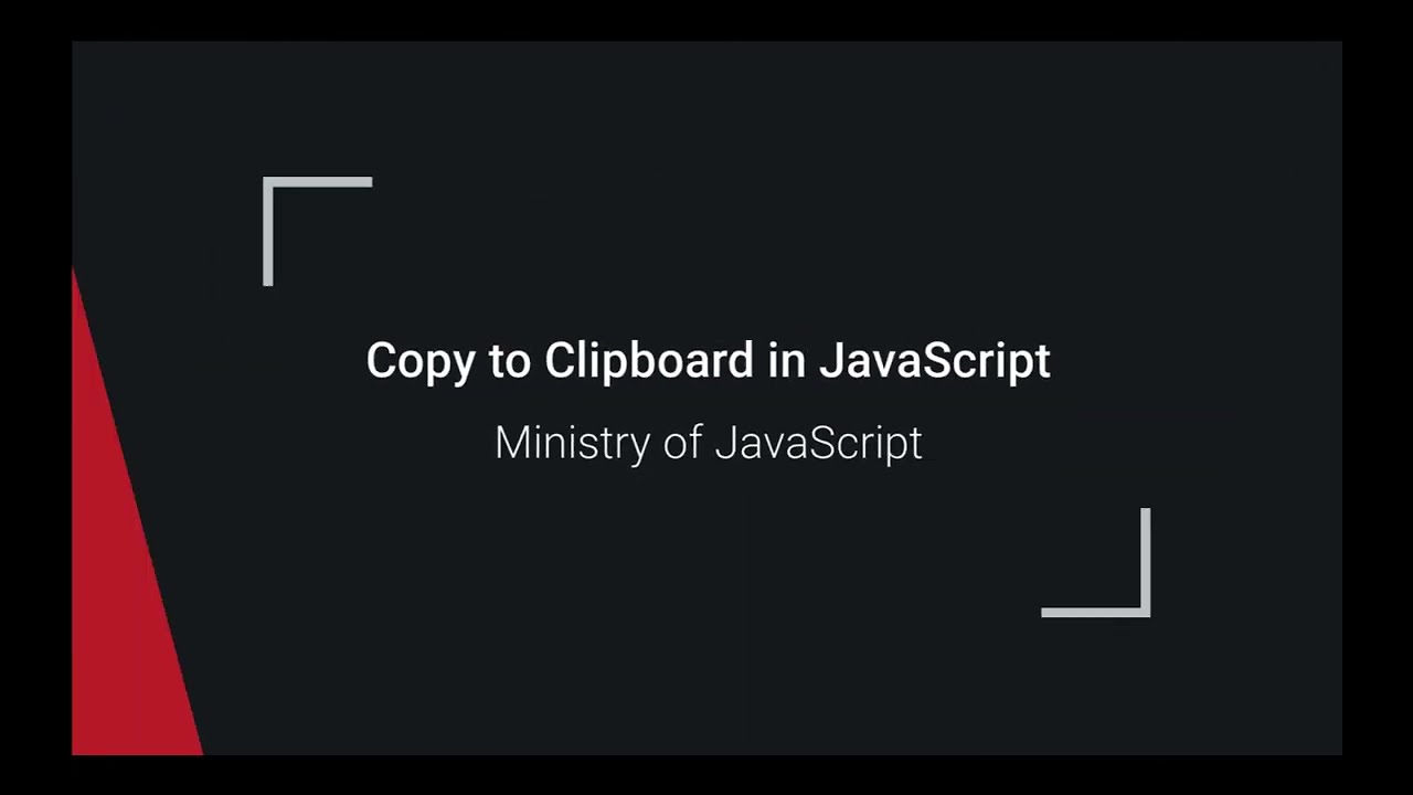 Copy to clipboard in JavaScript