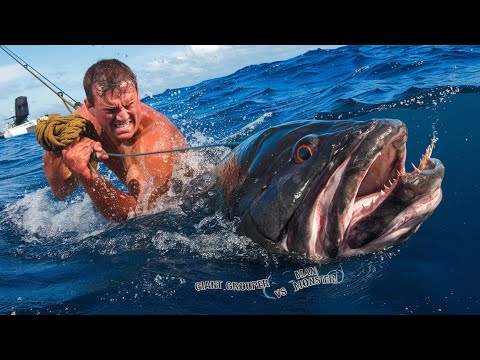 Giant Grouper Handline Fishing Challenge:Man vs Monster!#GiantGrouper#HandlineFishing #Fishinglife
