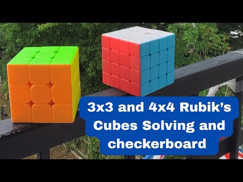 How to Solve 3x3 & 4x4 Rubik’s Cubes + Checkerboard Pattern abd Easy Algorithm