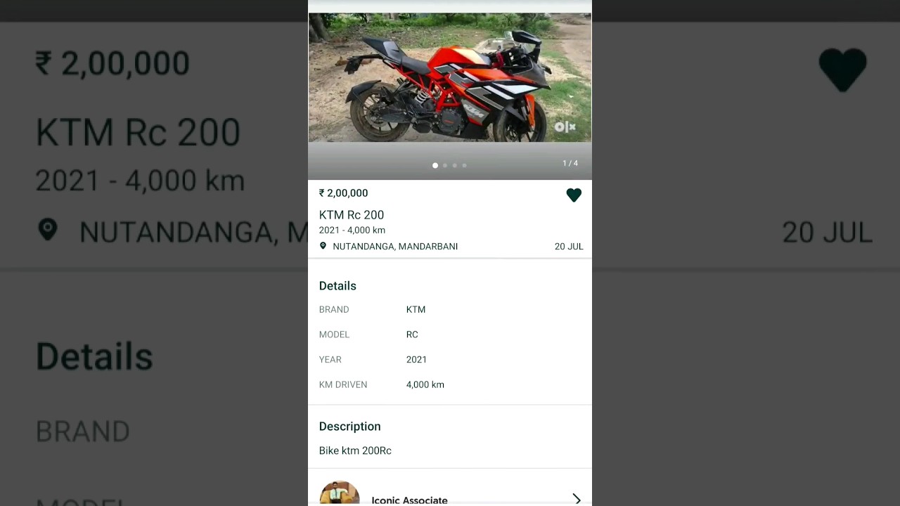 kTM Rc200. ₹2,00,000 #olx  YouTube short# short video