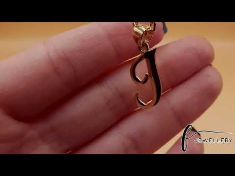 9ct / 14ct Gold Initial Pendant Letter J - 28mm