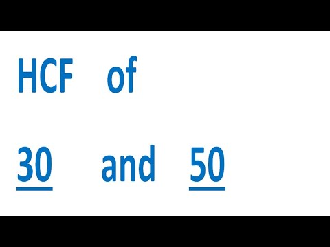HCF of 30 and 50
