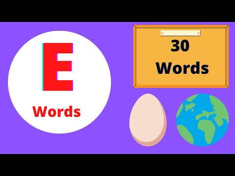 Words that start with E || Letter E words || E words vocabulary||