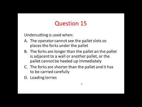 Forklift Theory Test Questions Bank 2