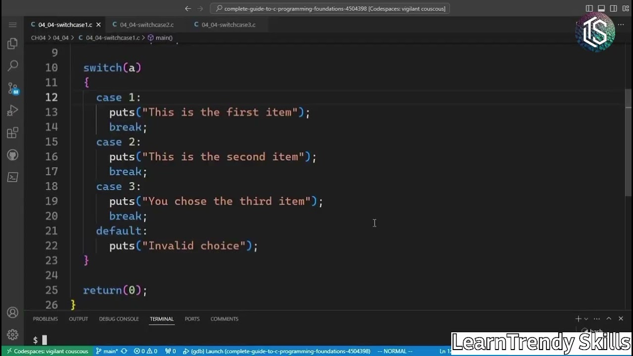 ✅ Mastering the Switch-Case Structure in C | Simplify Conditional Logic!