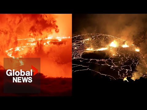 Rare double volcano eruption in Hawaii
