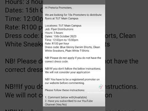 Pretoria Promoters #newjob