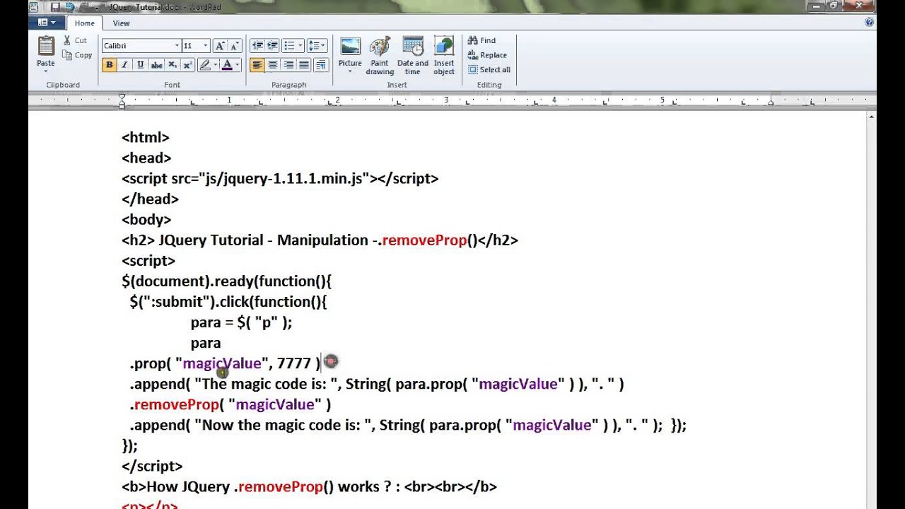 REMOVEPROP METHOD IN JQUERY DEMO TAMIL