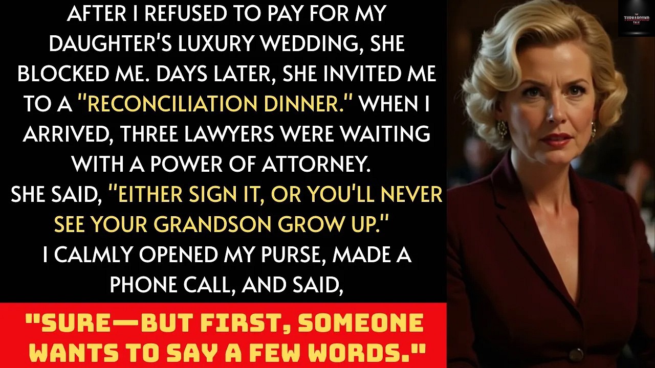 After I refused to pay for my daughter's luxury wedding — she set me up at dinner, but I …