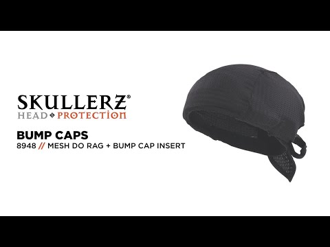 Skullerz 8948 Mesh Do Rag Bandana + Hinged Bump Cap Insert Provides Low-Profile Impact Protection
