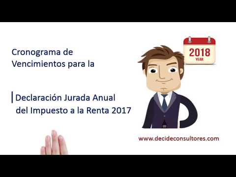 Cronograma Declaración Jurada Anual del IR 2017