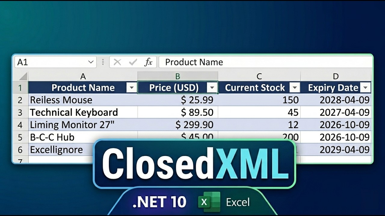 Export to Excel in .NET 10 using ClosedXML | Step-by-Step Guide