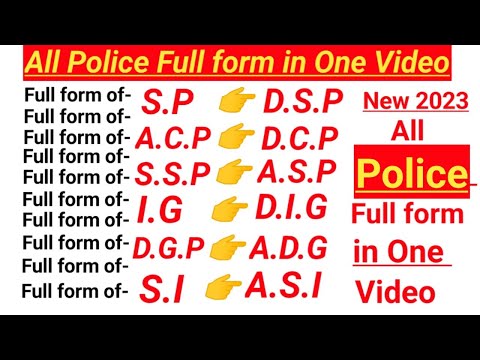 Most important All Police full form in One class। All Police full form 2023। GK।