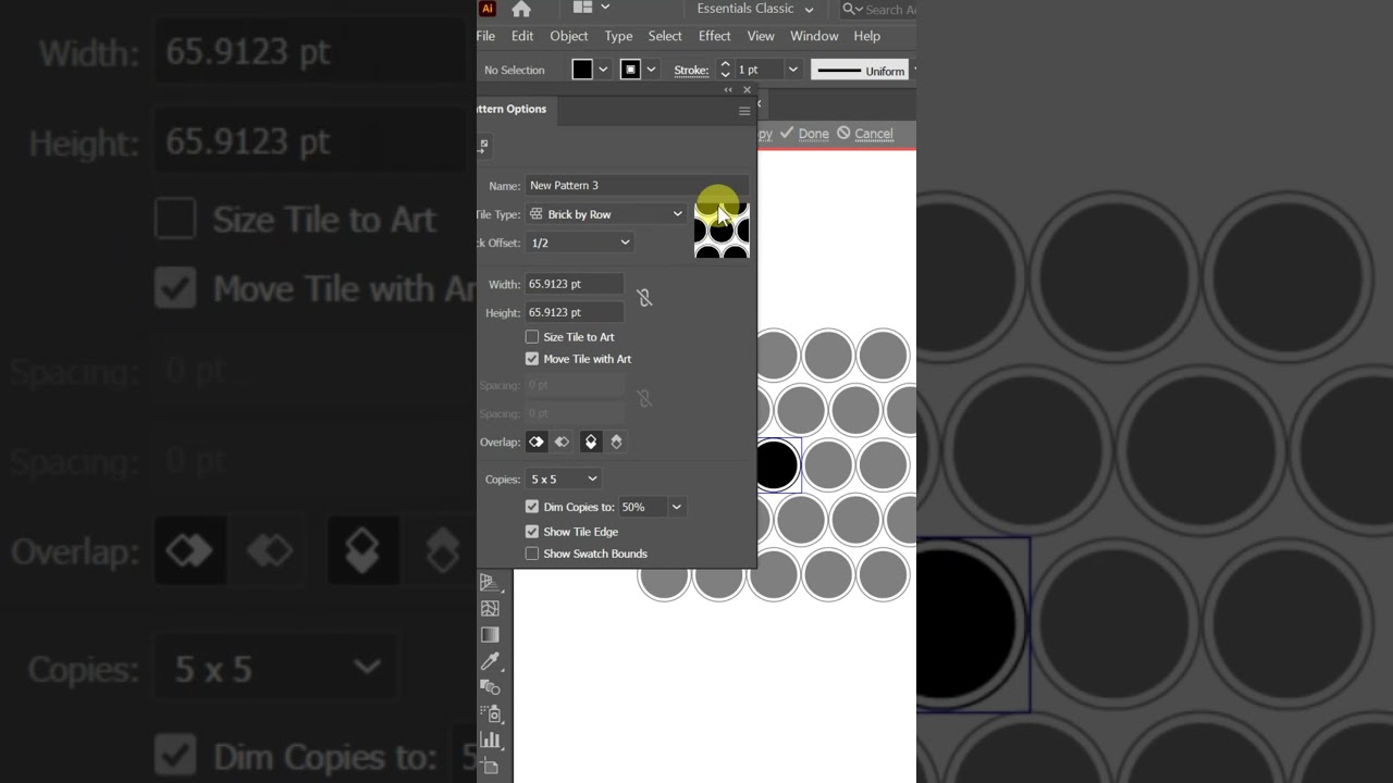 Modern Circle Pattern in Illustrator ⚪⚫✨ #adobeillustrator #trending #viralshorts