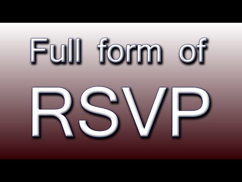 Full form of RSVP