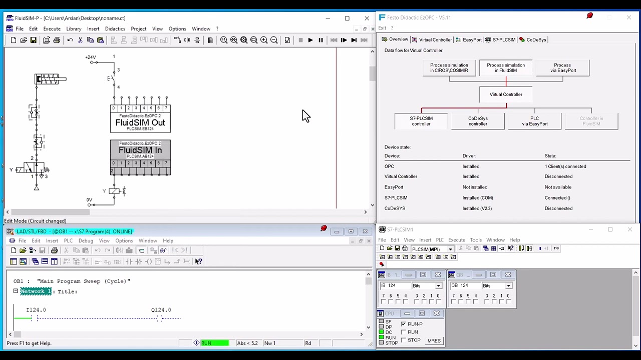 FluidSim and Step7 Simulations