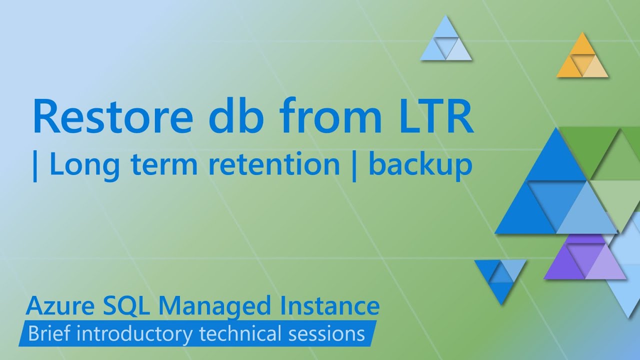 Restore database from LTR (Long Term Retention) backup on Azure SQL Managed Instance