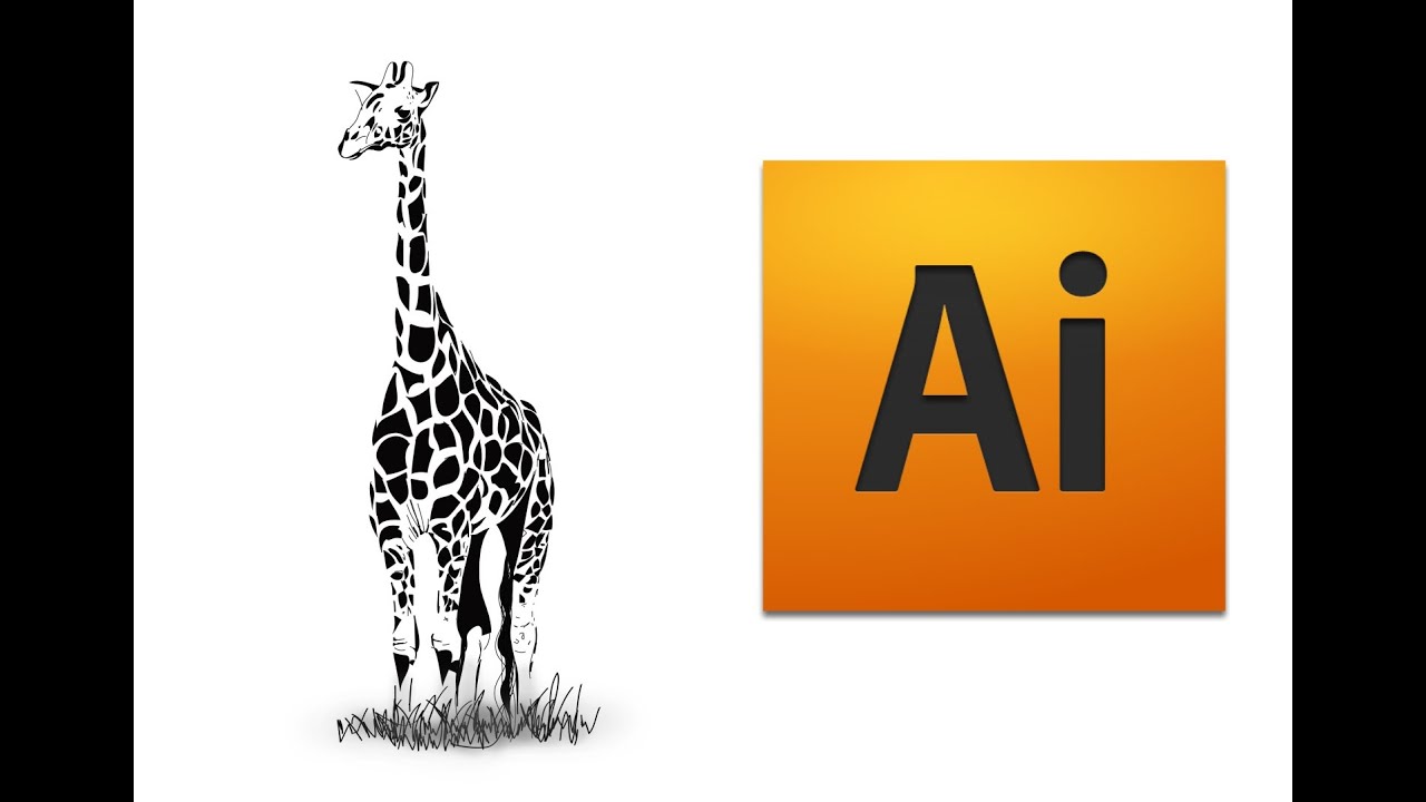 How to draw giraffe in Adobe Illustratior | Digital Vector Drawing