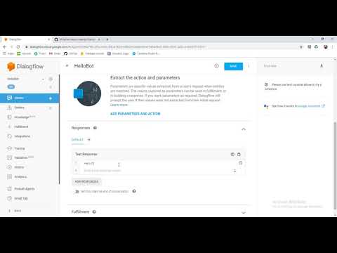 Basic Chat bot using dialogflow V2