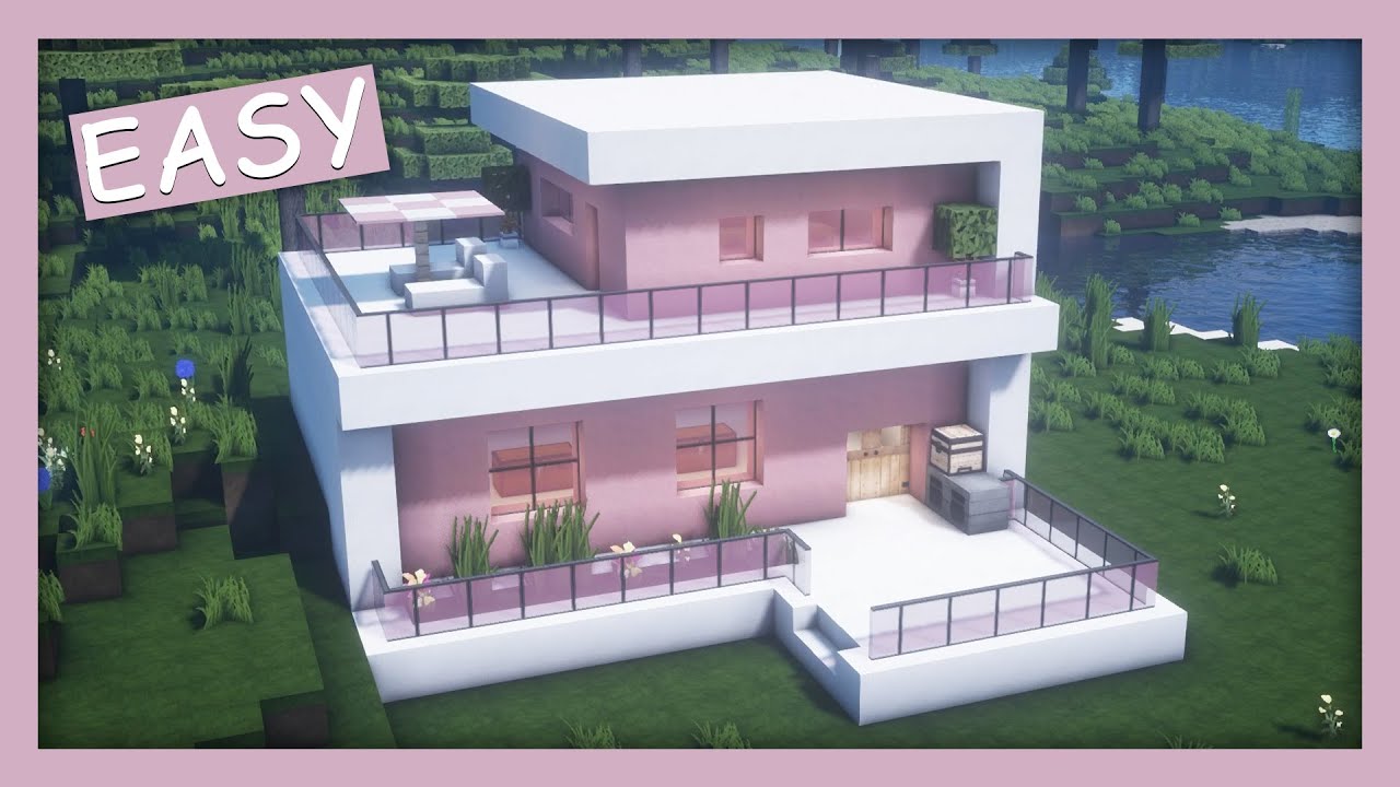 Minecraft🌸 How to Build a Modern House Tutorial (Easy) Creativityyyyyy ...