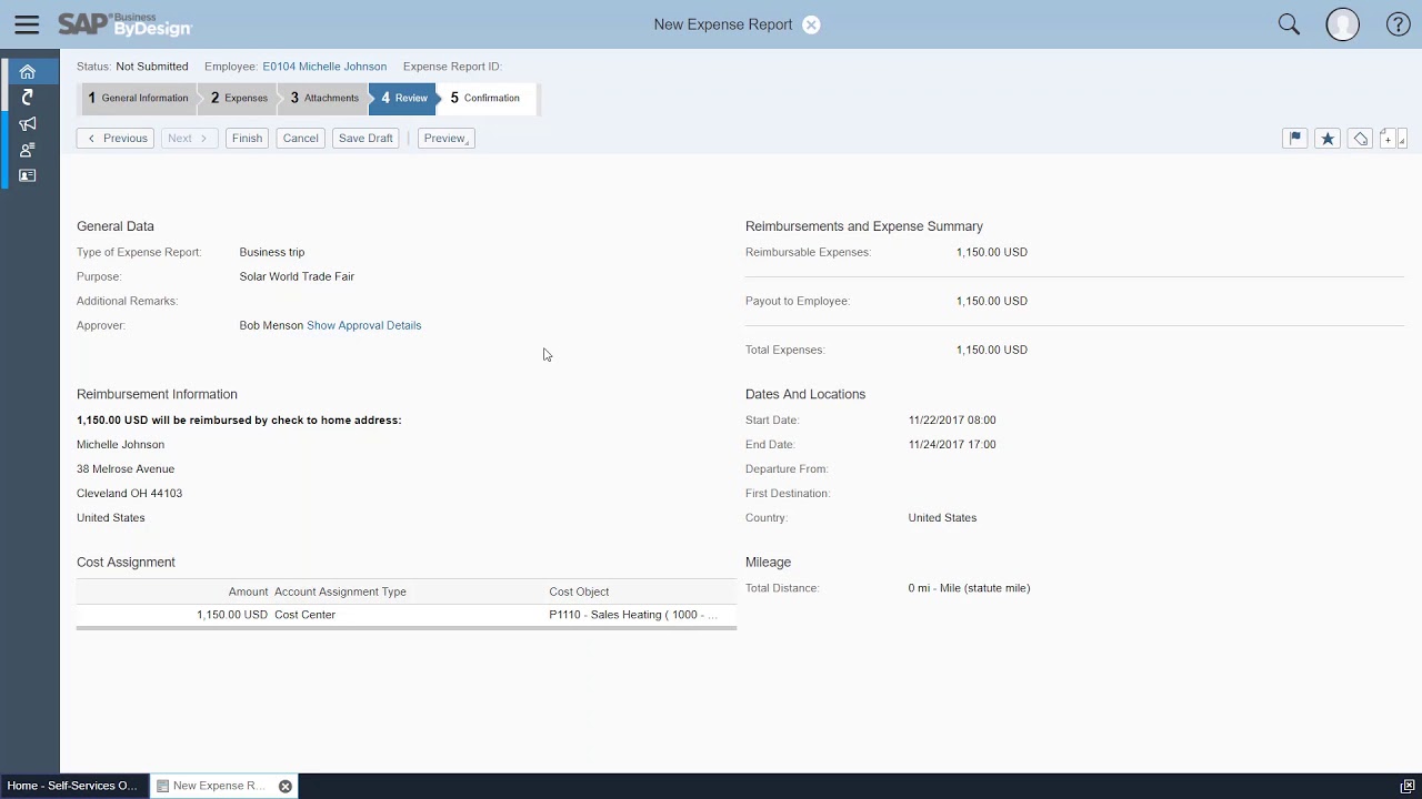 Chapter 8-1-6 Business Processes With SAP Business ByDesign CRM Expense Report