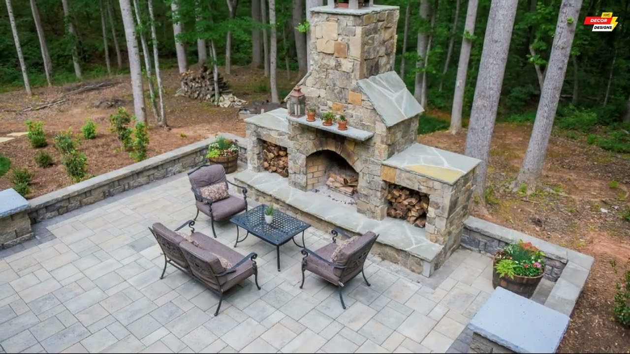 WOW! 100+ OUTDOOR FIREPLACE DESIGN FOR PATIO IDEAS | HOW TO CREATE ATMOSPHERE WITH BACKYARD FIRE PIT