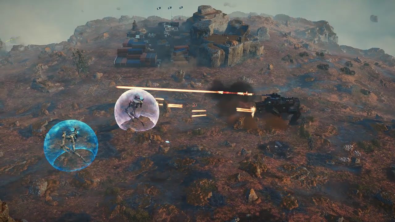 2 Harvesters vs Factory Strider