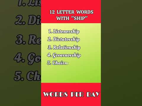 12 letter words ending with "SHIP" #englishlearners #englishlearning #youtubeshorts