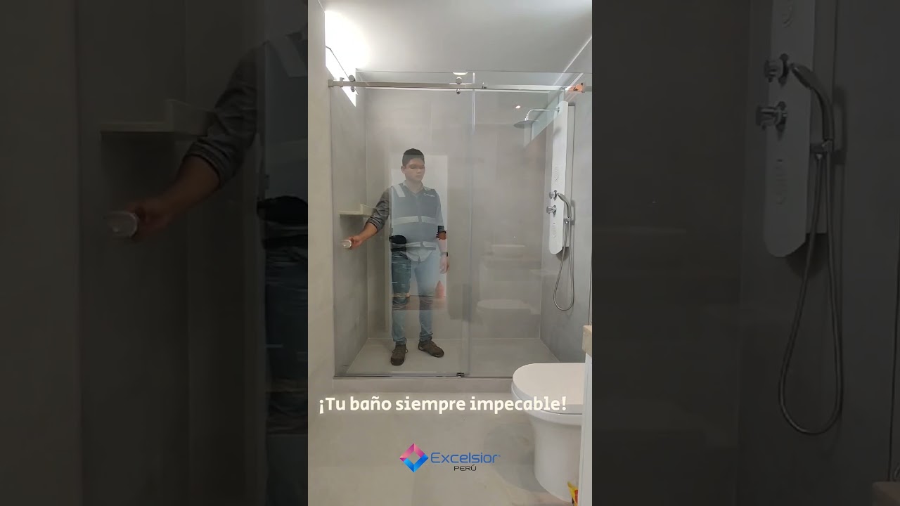 Puerta de Ducha Eurobox - Sistema en Acero Inoxidable y Vidrio Templado de 8 mm. #Excelsior Perú