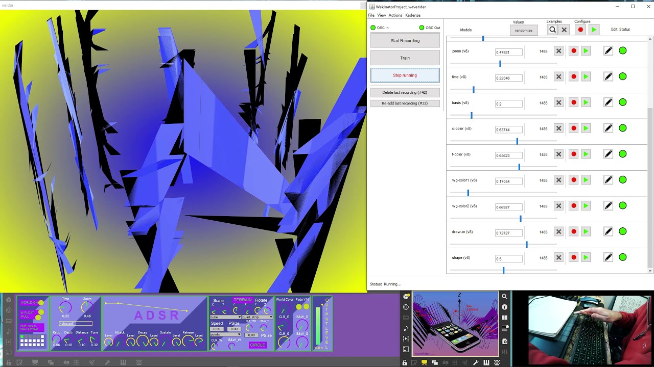WaveRiding - Machine learning controlled Wavetable synth in Max/MSP via Wekinator