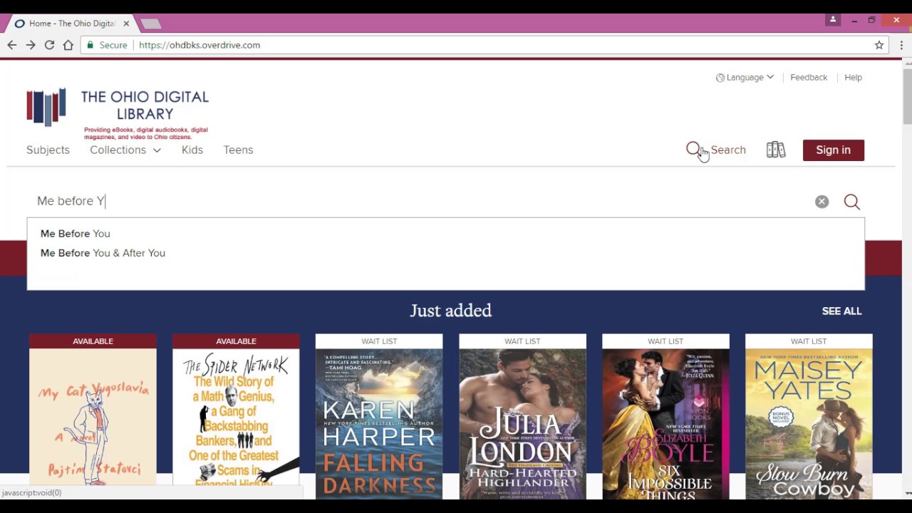 Check out e-Books from the Ohio Digital Library