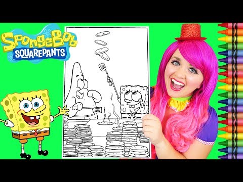 Coloring SpongeBob & Patrick Krabby Patty GIANT Coloring Page Crayola Crayons | KiMMi THE CLOWN