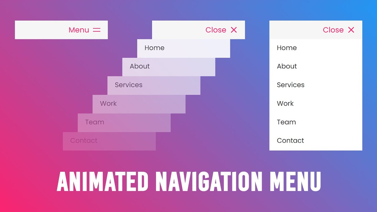 Animated Menu using Html CSS & Javascript