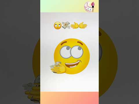 How to mix emojis 🙄🫲🫱💸 Easy drawing with colours #shorts #challenge