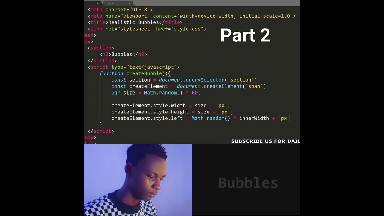 Animated bubbles using Html, CSS and js #html #html5 #javascript #coding #vanilla #webdevelopment