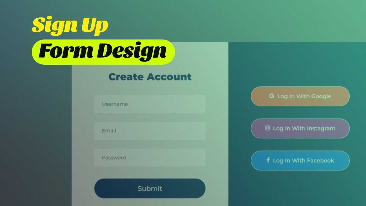 Sign Up Form Design Using Html Css Only