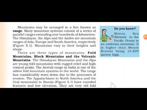 What is range ? Mountain types CLASS 6 GEOGRAPHY Major Landforms of the Earth