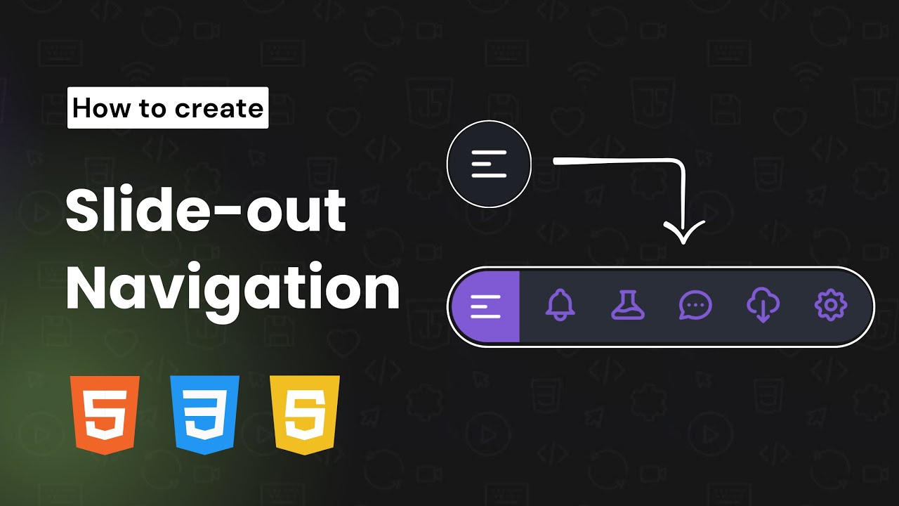 How to create Side Out Navigation Menu using HTML CSS & Javascript | Nav Bar