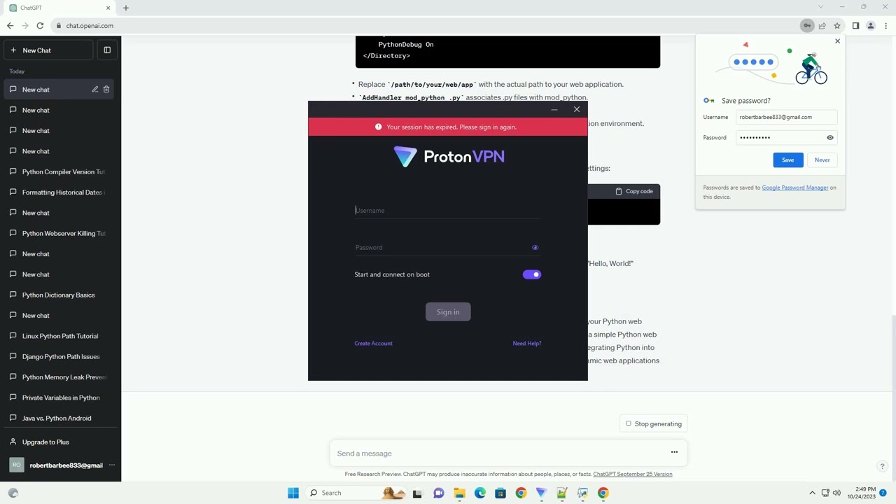 Setting mod python s interperter