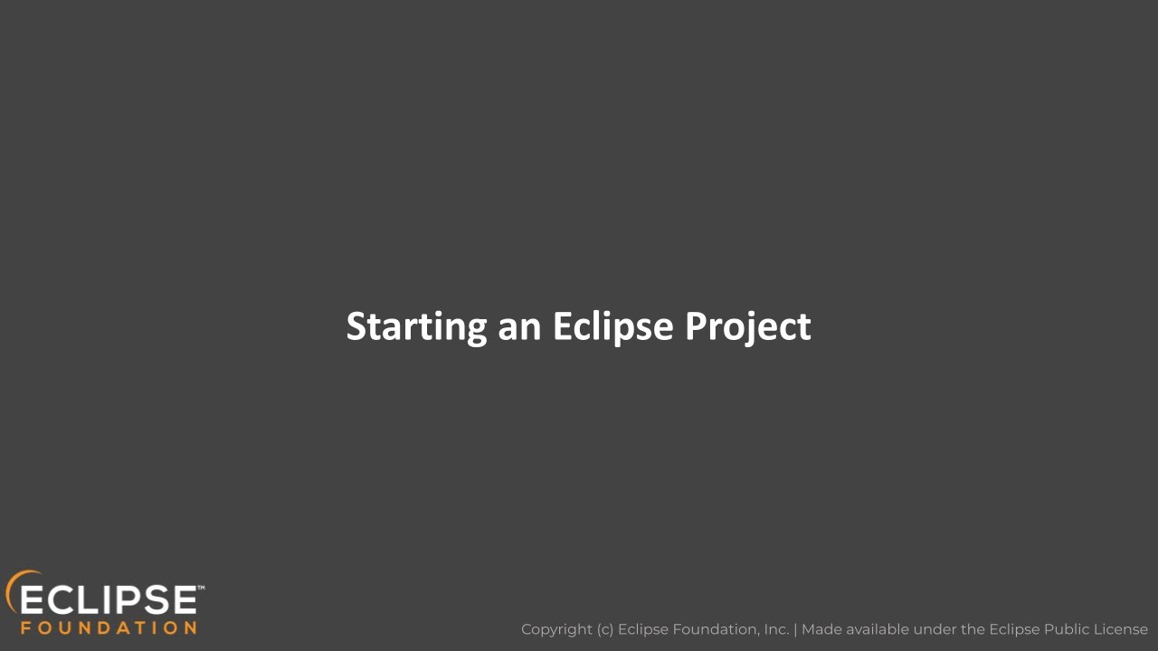 Starting an Eclipse Project