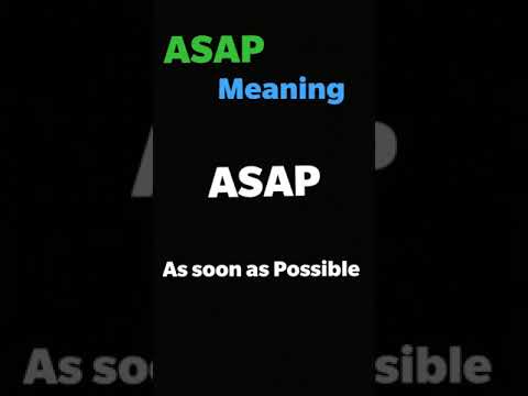 Asap Meaning