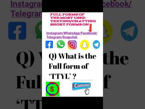What is the Full form of TTYL? most used short forms on social media#texting#chatting#ttyl#gk#shorts