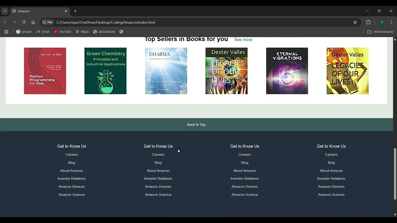 Amazon Clone Using HTML AND CSS